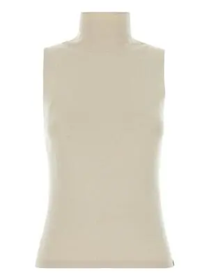 Extreme Cashmere Sleeveless Mock Neck Top - Nude