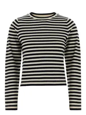 Extreme Cashmere Lisa Striped Knitted Top - Black