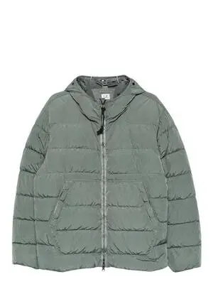 C.P. COMPANY Hooded Quilted Jacket - Sage