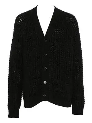 ROBERTO COLLINA Long-sleeve V-neck Cardigan - Black