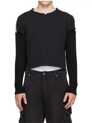 424 FAIRFAX Distressed Crew Neck T-shirt - Black