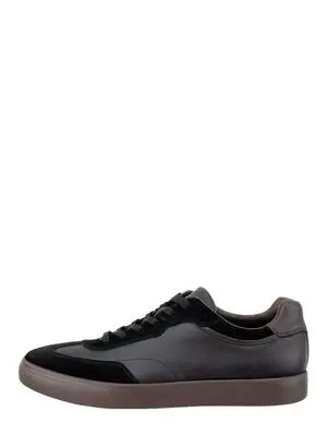 Ecco Soft 10 Leather Lace Up Trainers - Black