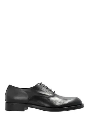 Dries Van Noten Round Toe Loafers With Front Tie - Black