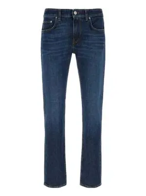 PT TORINO Faded Effect Logo Patch Jeans - Blue