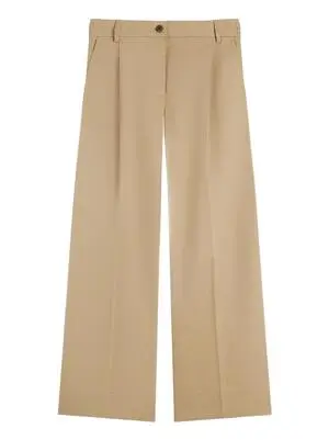 Tommy Hilfiger Logo Embroidered Wide Leg Chinos - Camel