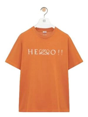 Loewe Logo Printed Regular Fit T-shirt - Orange