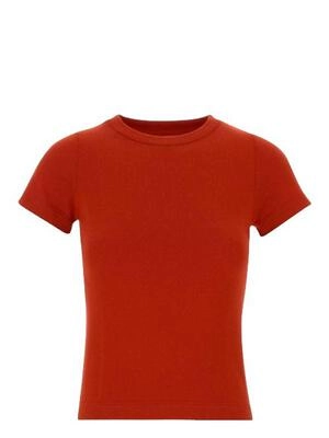 Extreme Cashmere Crew-neck Knit T-shirt With Ribbed Trim - Red
