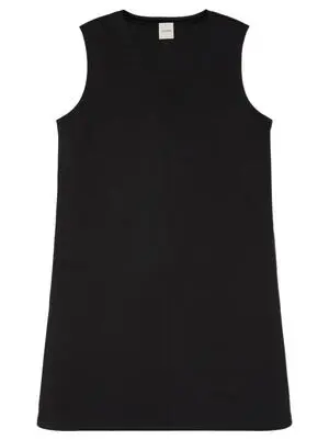 Calvin Klein Calvin Klein Sleeveless Mini Dress With V-Neck And Silver-Tone Logo Plaque Black