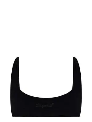 Dsquared2 Backless Bikini Top With Logo Detail - Black