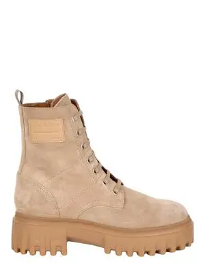 Hogan Hogan Lace-Up Combat Boots Nude