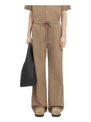 MAISON MARGIELA Drawstring Washed Cotton Trousers - Brown