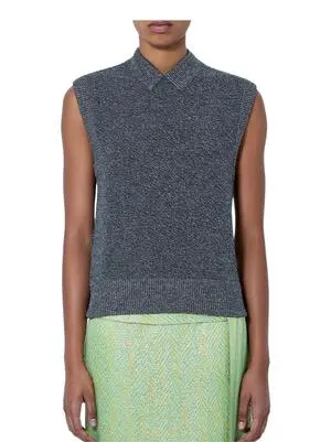 Marni Wool Vest With Lurex Detailing - Grey