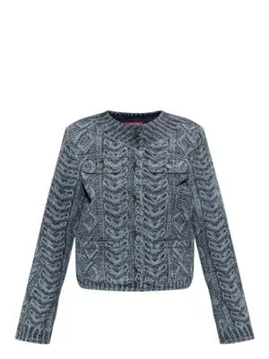 DIESEL® Casual Button-down Jacket With Metal Trims - Blue