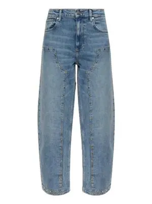 ALLSAINTS Sadie Wide-leg Jeans With Stud Detailing - Blue