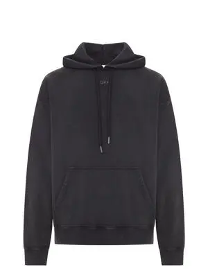 Off-White Logo Print Hoodie - Black