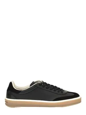 Loro Piana Almond Toe Lace-up Sneakers - Black