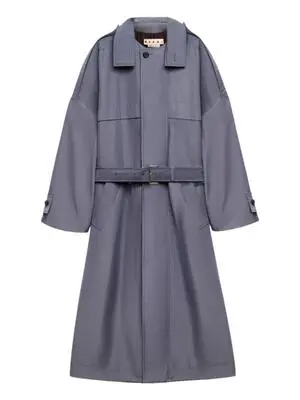 Marni Textured Nylon Trench Coat - Darkash