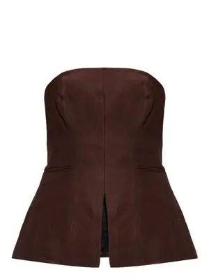 ALLSAINTS Off-shoulder Zip-up Top - Brown
