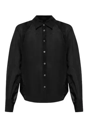 ALLSAINTS Long Sleeve Shirt With Pointed Collar - Black