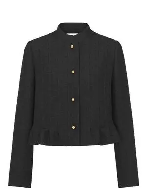 Dior Button-up Peplum Jacket - Black