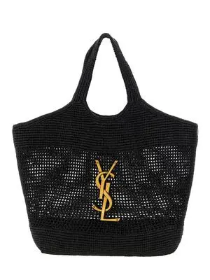Saint Laurent Woven Tote Bag - Black