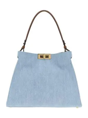 Fendi Denim Medium Way Shopping Bag - Blue