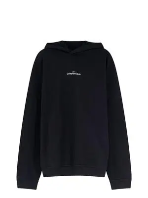 MAISON MARGIELA Cotton Hooded Sweatshirt With Embroidered Logo - Black