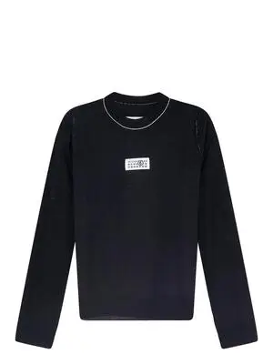 MAISON MARGIELA Virgin Wool Blend Crew Neck Sweater - Black