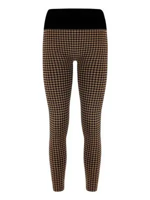 HEART AND SOUL Brown / Black Lion & Black Check High-waisted Activewear Leggings - Brown/black