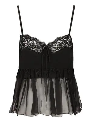 Chloé Crêpe De Chine Lingerie Top With Thin Straps - Black