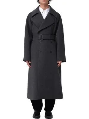 Saint Laurent Double-breasted Belted Coat - Gray