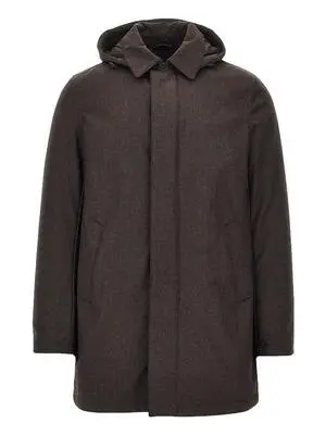 Herno Padded Technical Wool Down Jacket - Brown