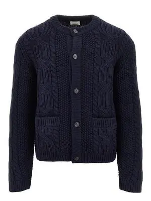 Saint Laurent Wool Knitted Cardigan - Blue