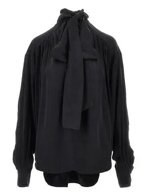 Andamane Mathilda Satin Blouse - Black
