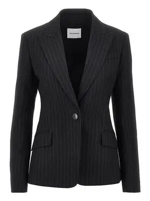 Andamane Bianca' Jacket With Pin-striped Motif - Black