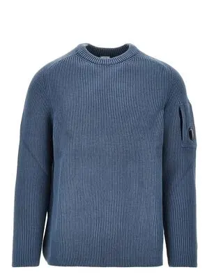 C.P. COMPANY Knitted Sweater With Nfc Lens - Blue