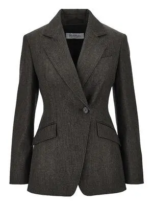 Max Mara Virgin Wool Double-breasted Jacket - Brown