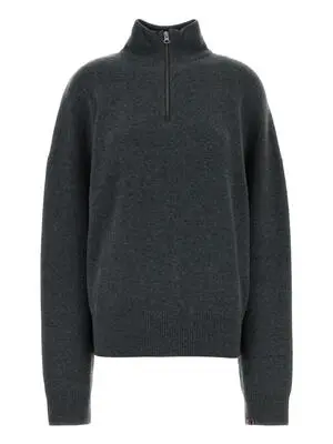 Extreme Cashmere Stretch Cashmere Blend Quarter Zip Sweater - Grey