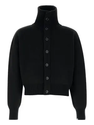 Extreme Cashmere Cashmere High Collar Cardigan - Black