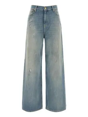 GOLDEN GOOSE Boyfriend Jeans With G Patch And Star Embellishments - Blue