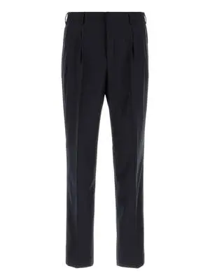 PT TORINO Stretch Wool Pleated Trousers Blue