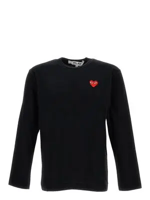 Play Comme Des Garcon Red Heart Emblem T-shirt - Nero