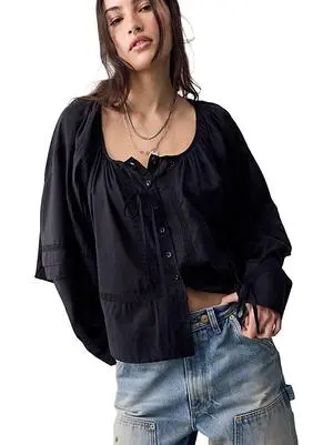 Free People We The Free La Lune Blouse - Black