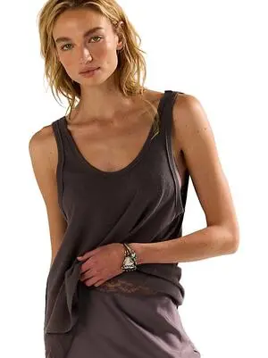 Free People We The Free Scoop Neck Silk Tank Celestial Breeze