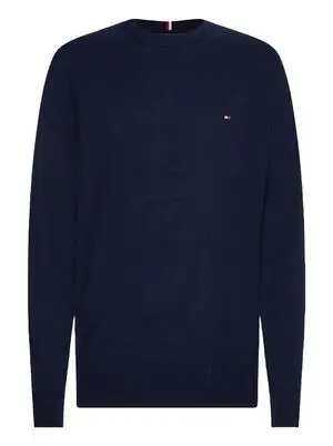 Tommy Hilfiger Round Neck Sweater With Ribbed Detailing - Black
