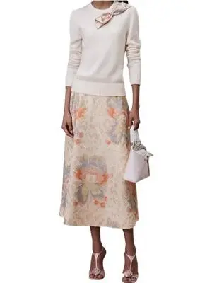 Dior Mid-length Flared Skirt With Floral Print - No