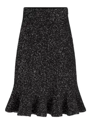 Dior Sequin Embellished Godet Skirt - Black