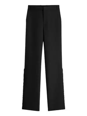 Dior Fitted Flared Pants With Button Detail - Black