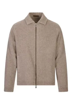 Fedeli Zip-up Shirt Jacket - Nude