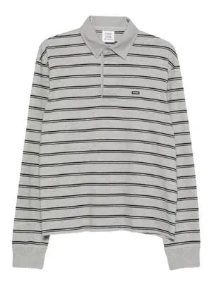 Vetements Horizontal Stripe Pattern Polo Collar - Grey